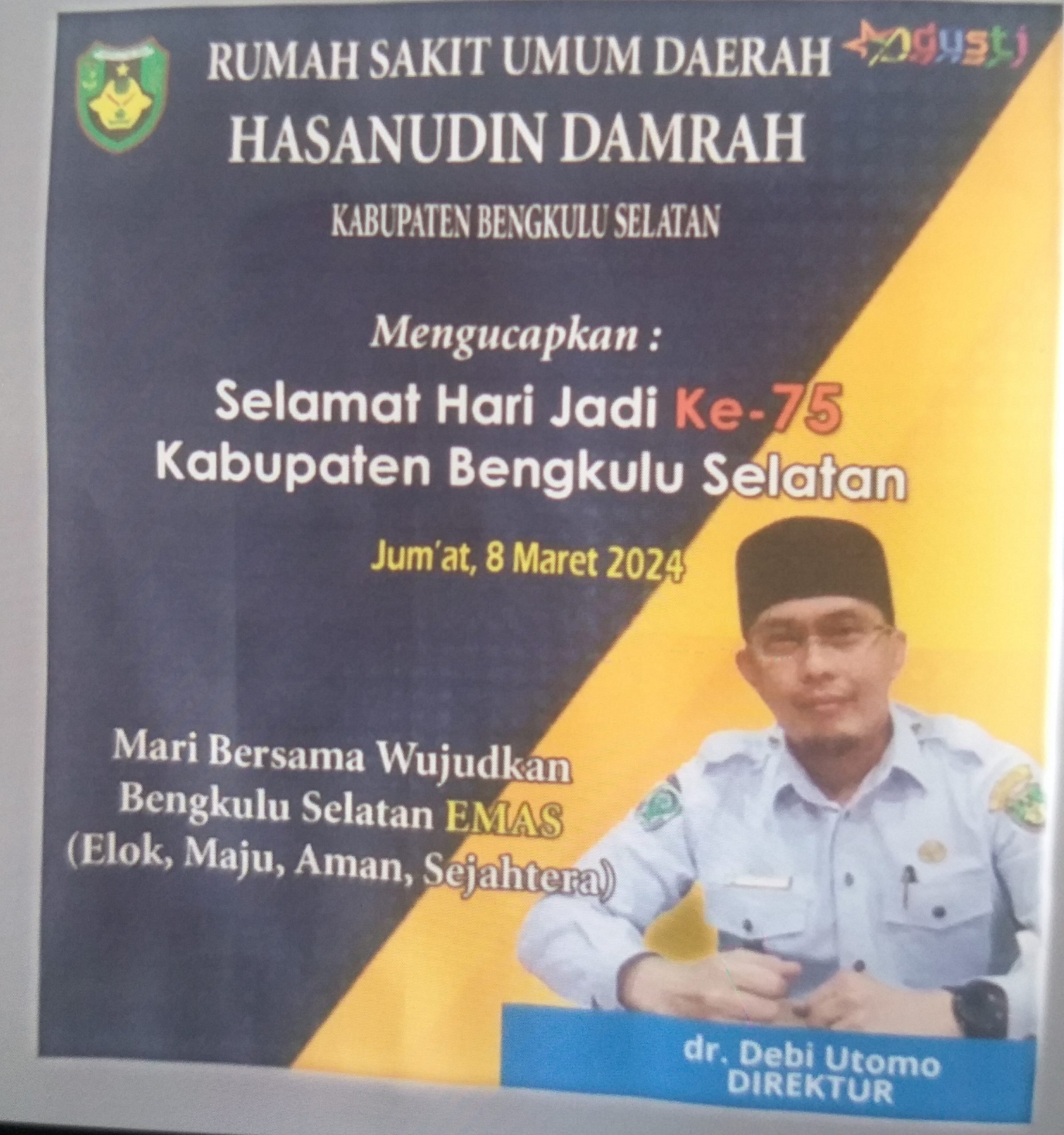 DIREKTUR RUMAH SAKIT UMUM HASANUDIN DAMRAH (RSUHD) MENGUCAPKAN HUT KE ...